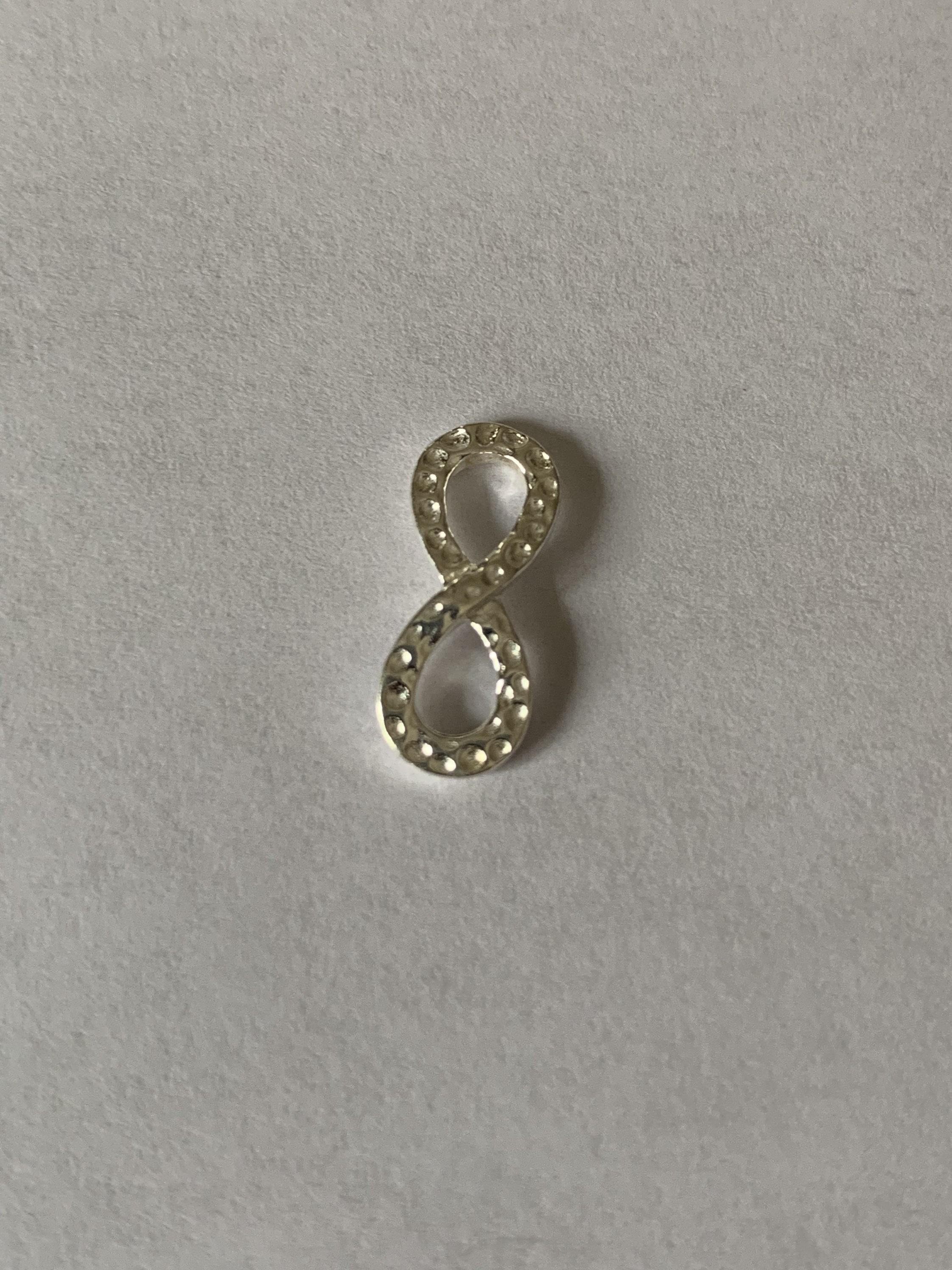Infinity Connector Hammered .925 Charm for a Bracelet/ - Etsy