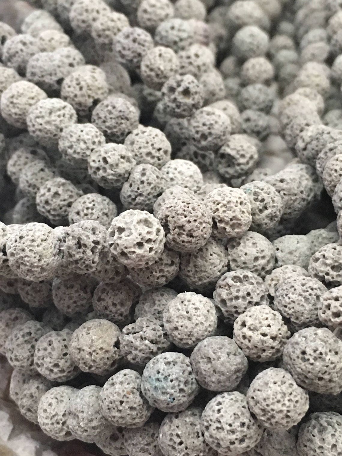 Lava Beads 6mm Gray Rough round shape lava stone with | Etsy