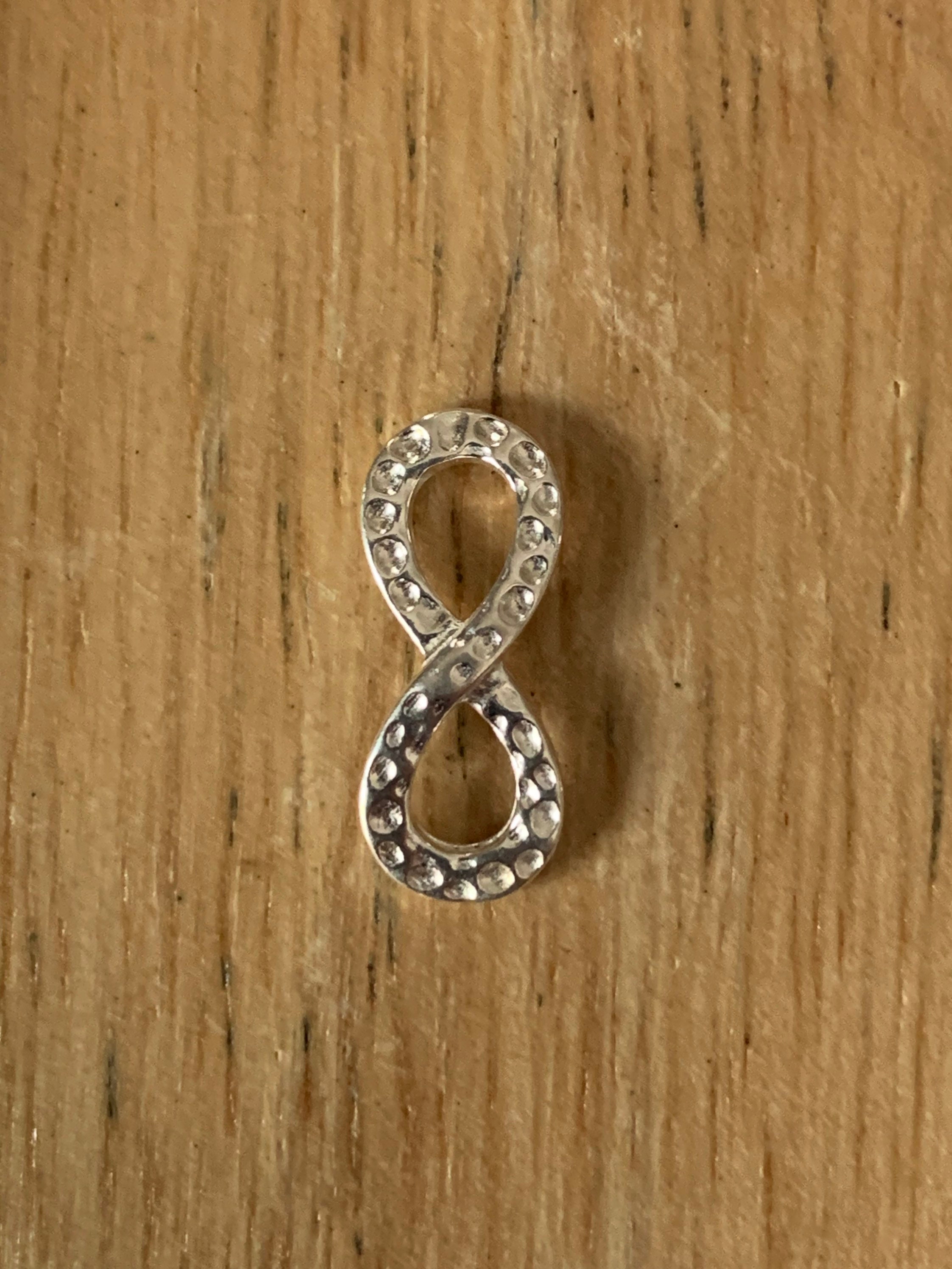 Infinity Connector Hammered .925 Charm for a Bracelet/ - Etsy