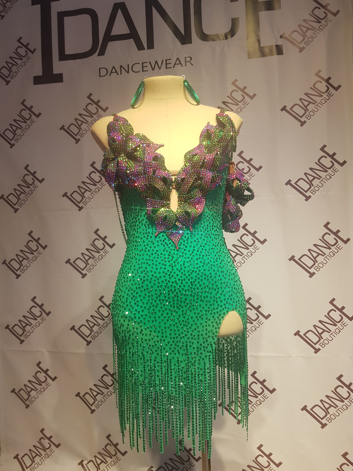 Green Latin Dance Competition Dress With Stones - Etsy