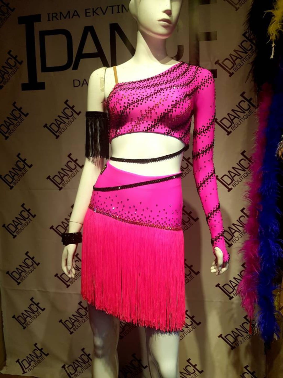 Pink Latin Dance Competition Dress With Stones - Etsy