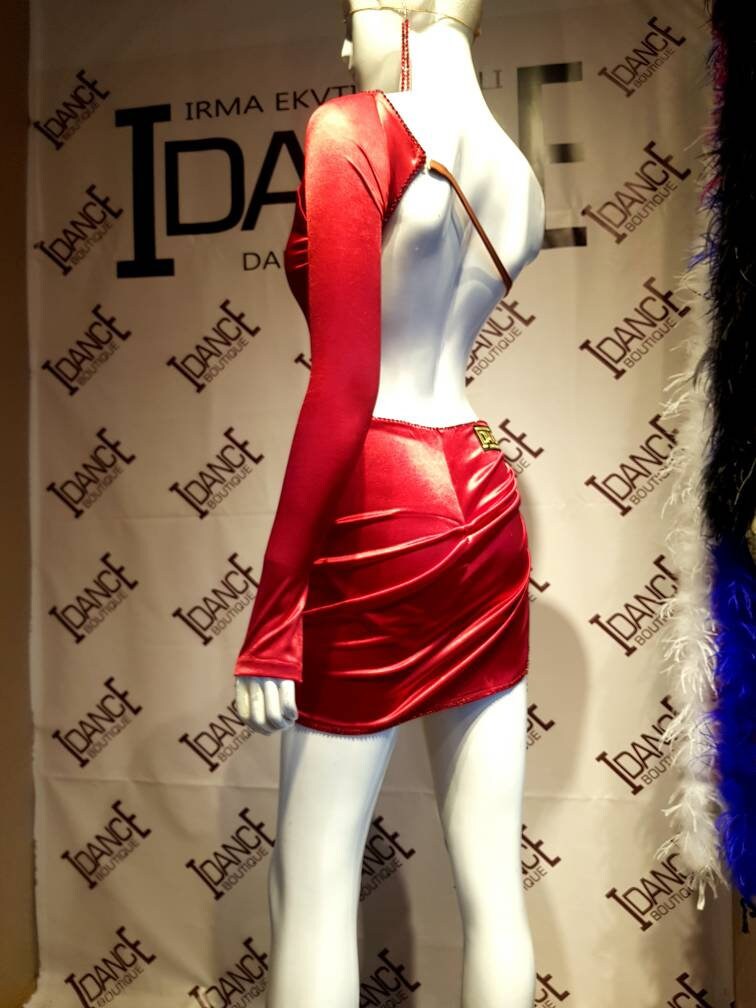 Red Latin Dance Competition Dress With Stones - Etsy