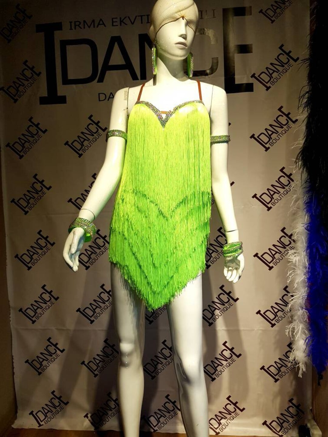 Green Fringe Latin Dance Competition Dress With Stones - Etsy