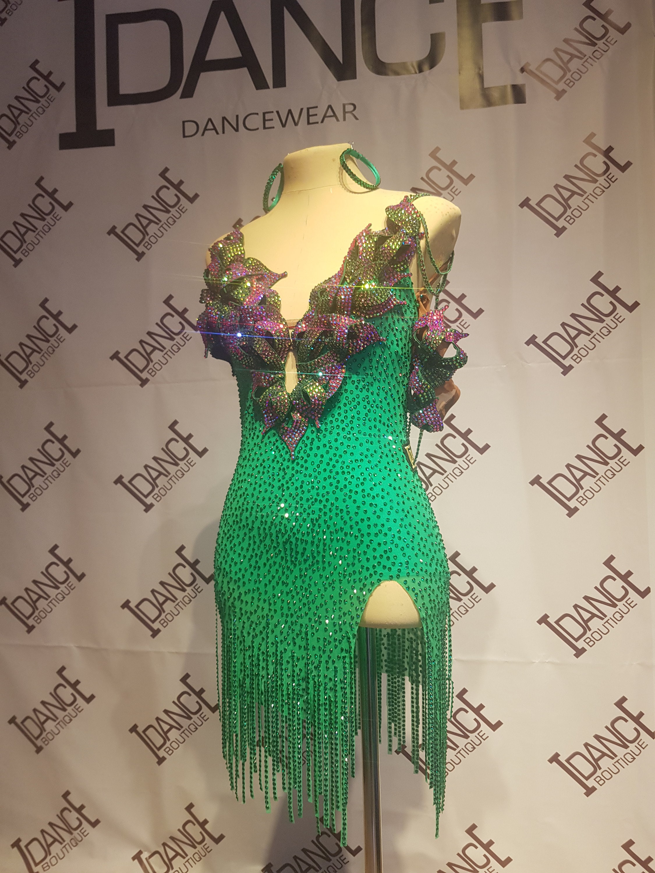 Green Latin Dance Competition Dress With Stones - Etsy