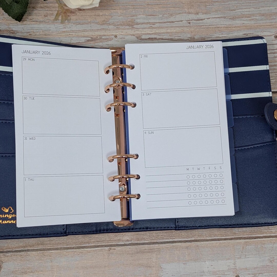 2026 Year Diary Inserts - Week on Two Page Planner Inserts - for ...