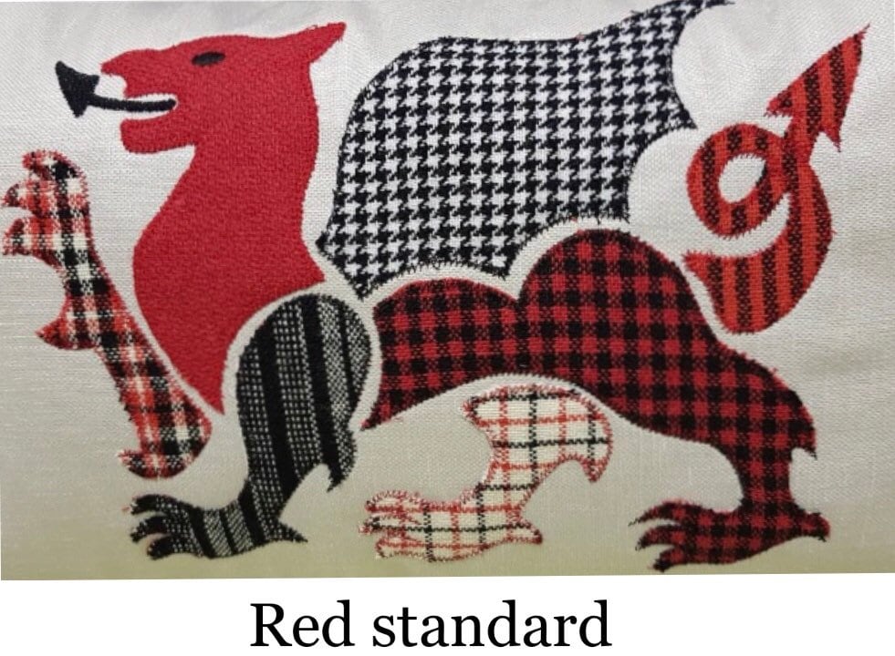 Traditional Welsh Wool Fabric - Welsh Dragon Cushion, St Davids Day ...