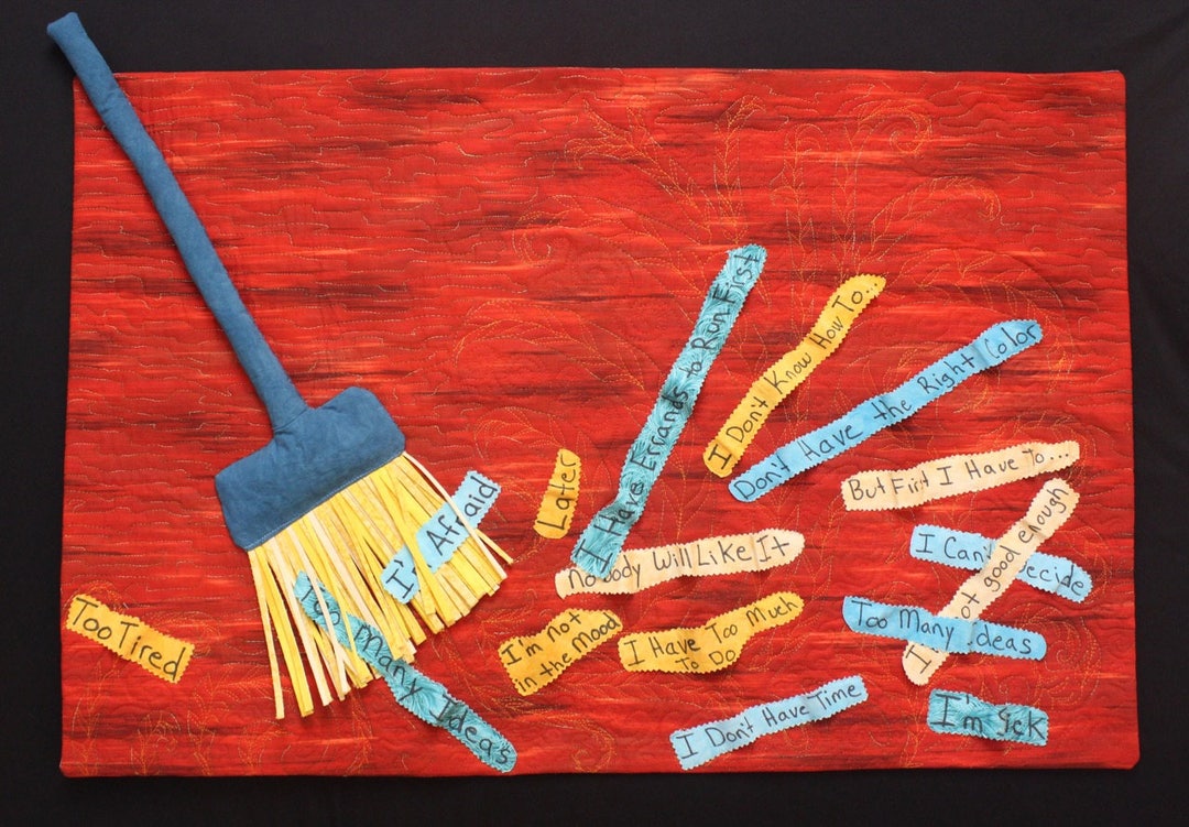 Taking Out the Trash Art Quilt - Etsy
