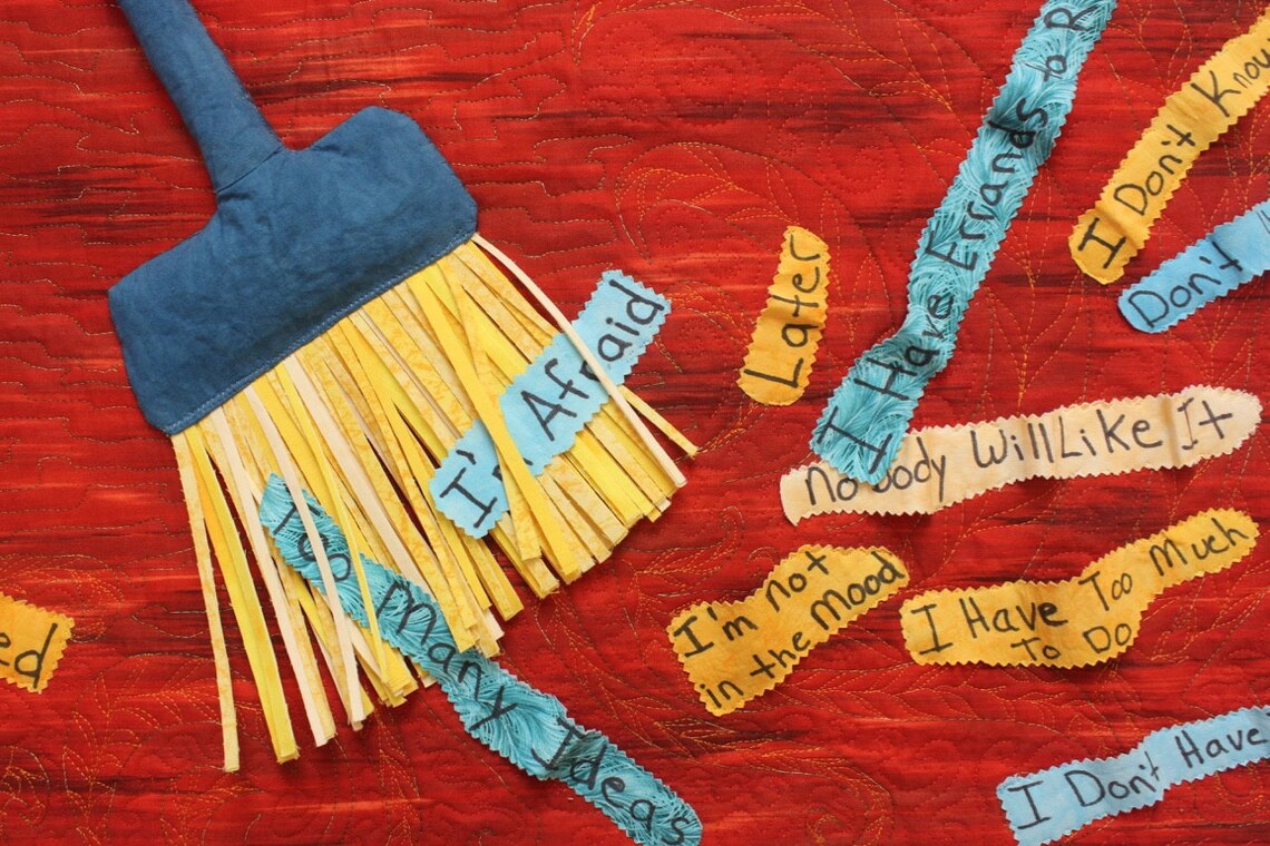 Taking Out the Trash Art Quilt - Etsy