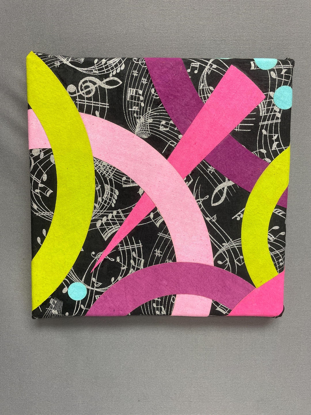 Abstract Fabric Collage Featuring Bold Colors. - Etsy