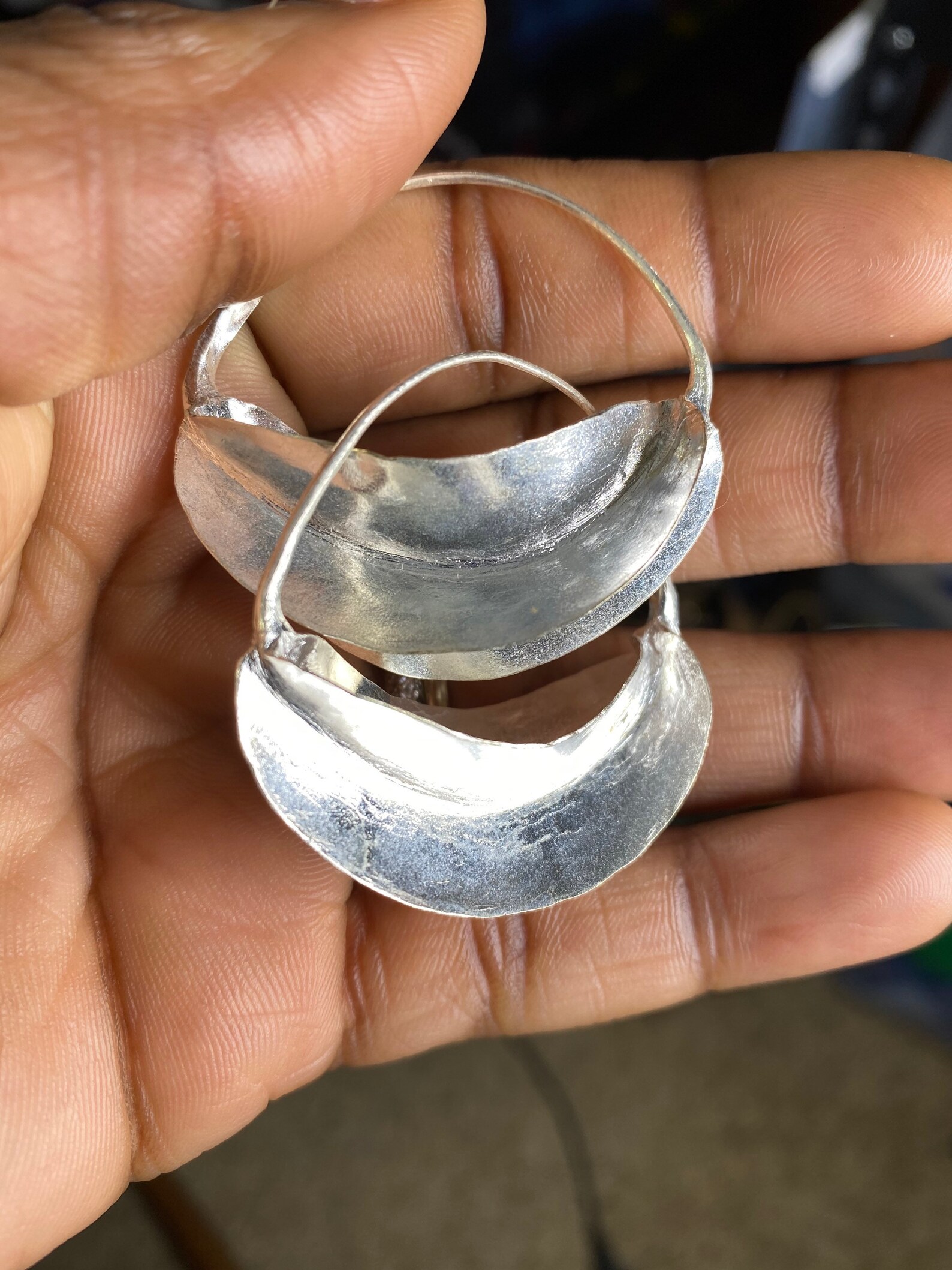 Small Silver Metal Fulani Earrings - Etsy