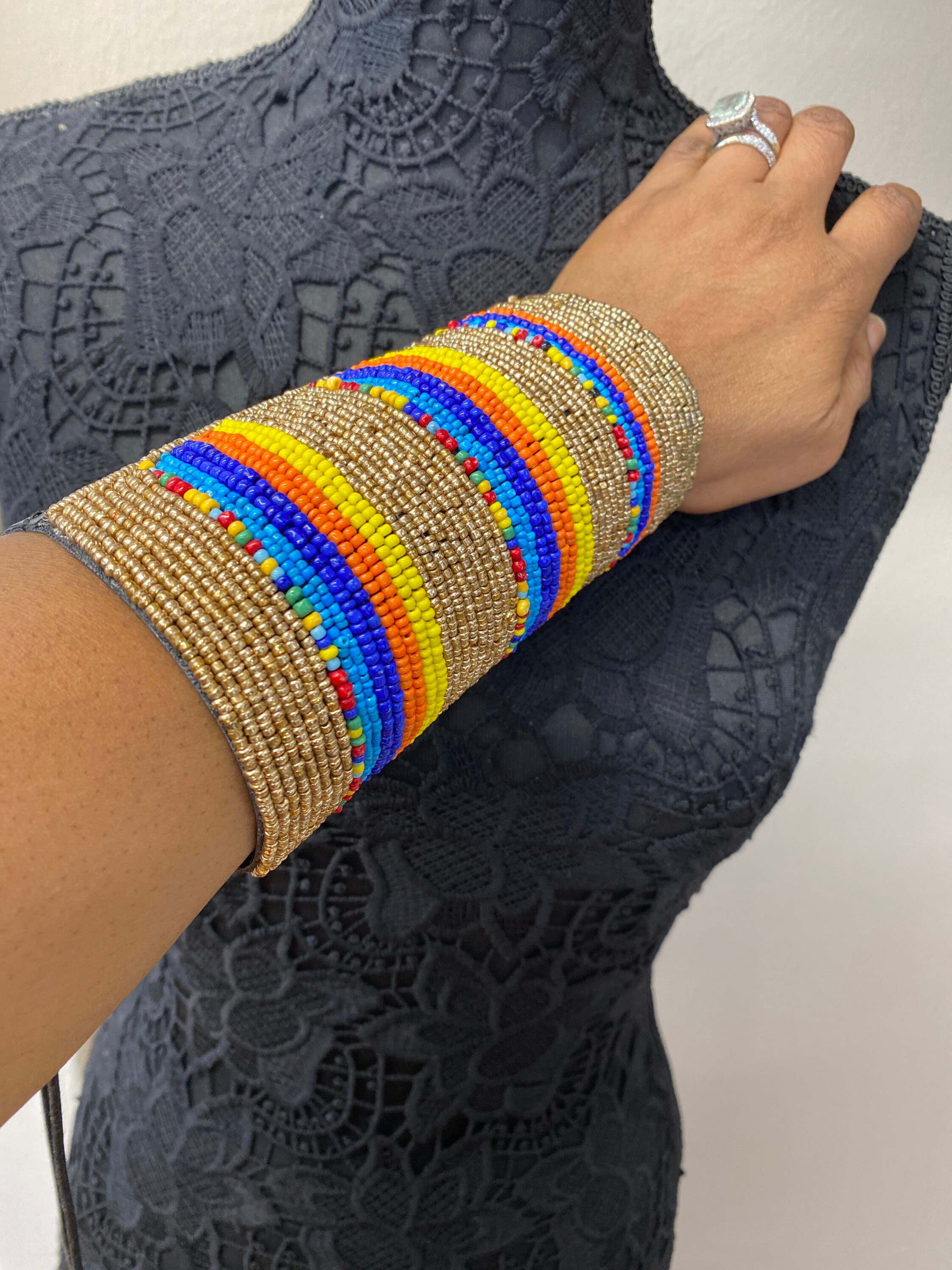 Beaded Arm Cuff - Etsy