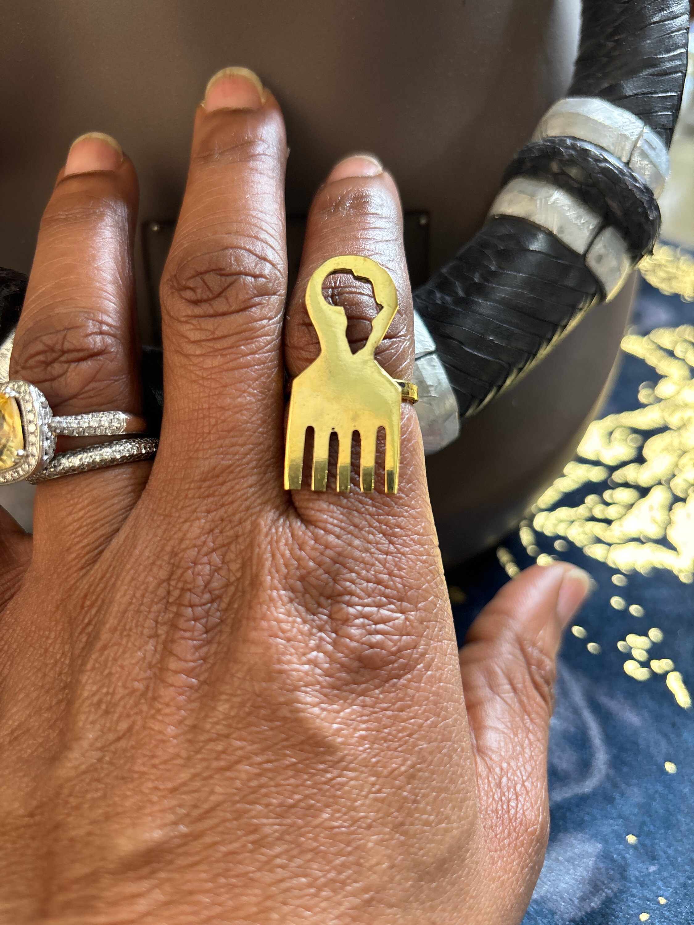 Brass Small Image Comb Ring - Etsy