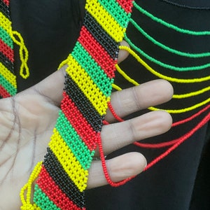 Red Gold and Green Beaded Body Chain | Etsy