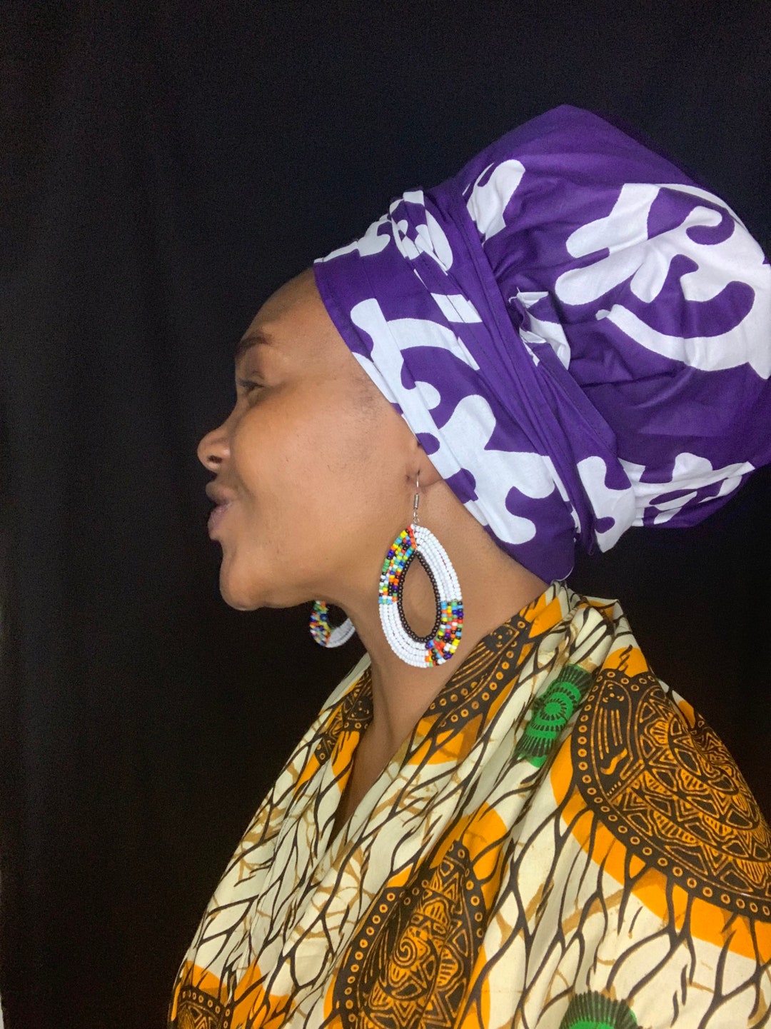 Satin Lined Head Wrap Bonnet With Tie, Mask Set Combo - Etsy