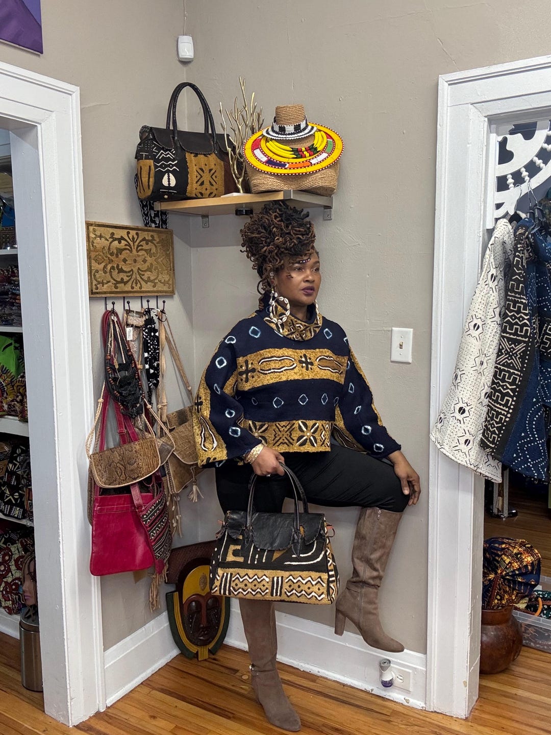 Mudcloth Shrug and Bag Set - Etsy