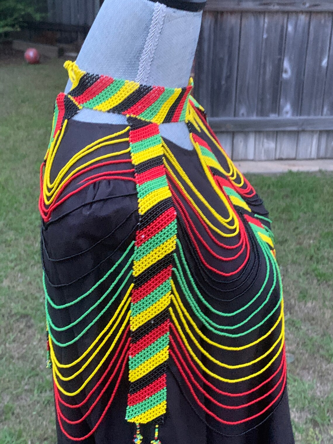 Red Gold and Green Beaded Body Chain | Etsy