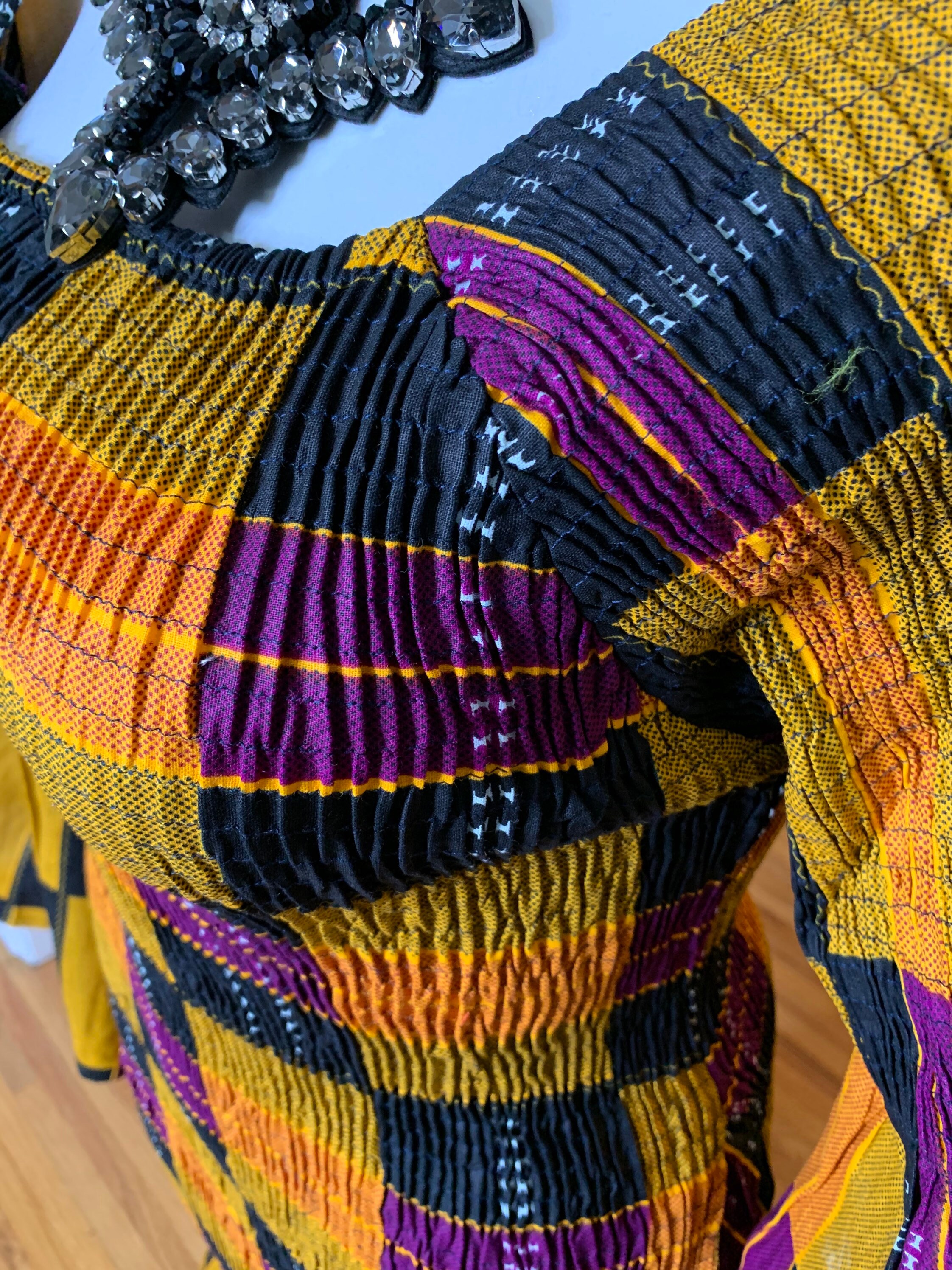 Kente Stretchy Mermaid Dress With Pockets and Scarf & Ones | Etsy