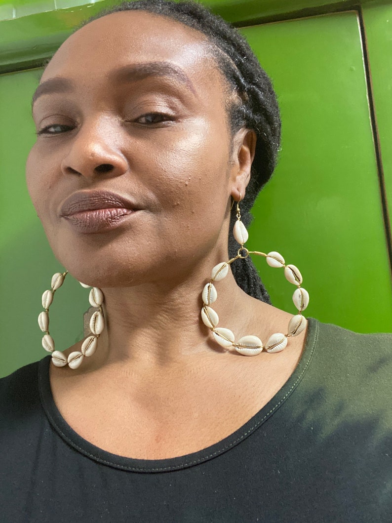 Hoop Earrings cowrie Shells - Etsy