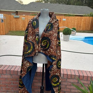 Shawl African Print Reversible Cape - Etsy