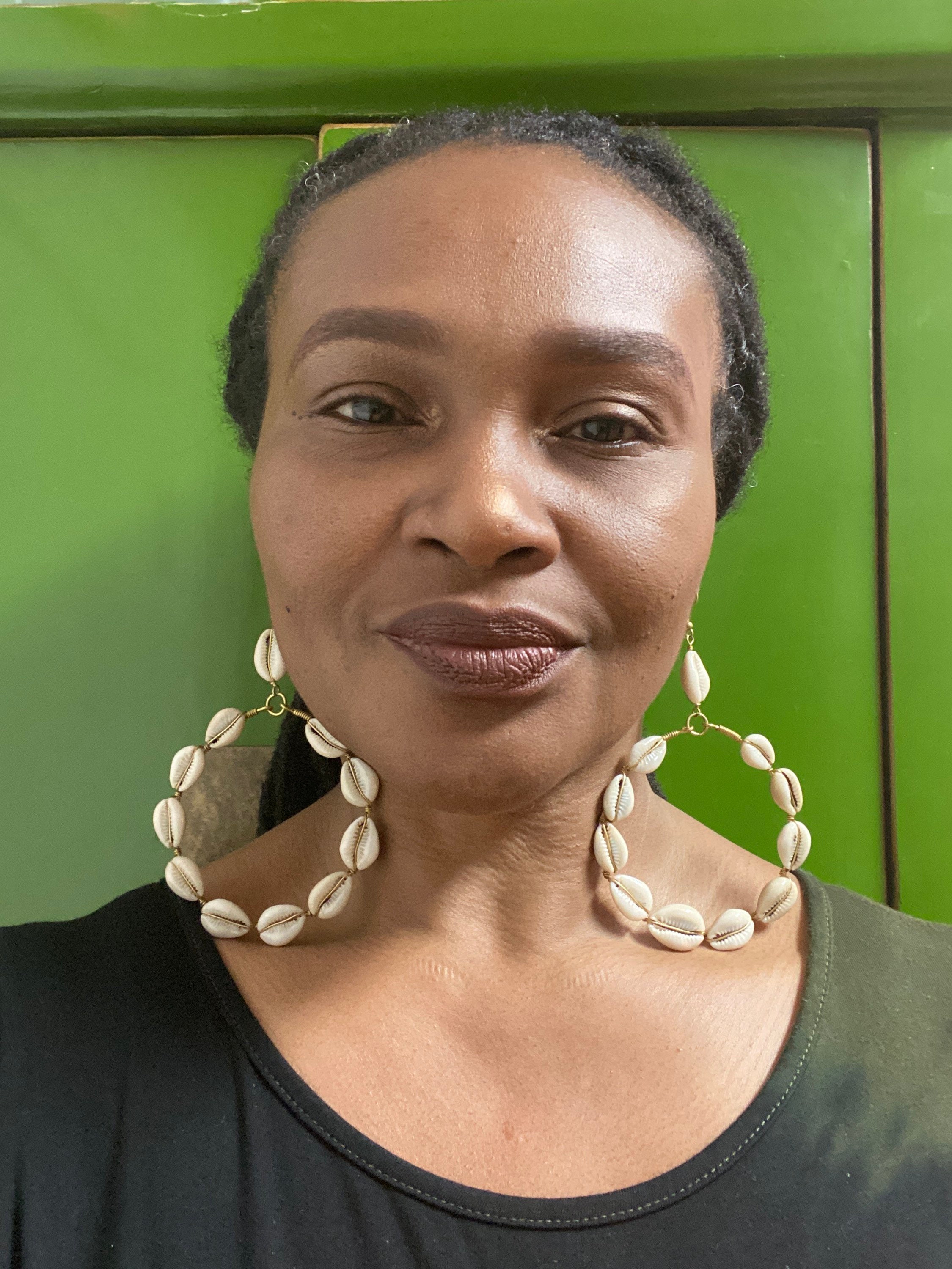 Hoop Earrings cowrie Shells - Etsy