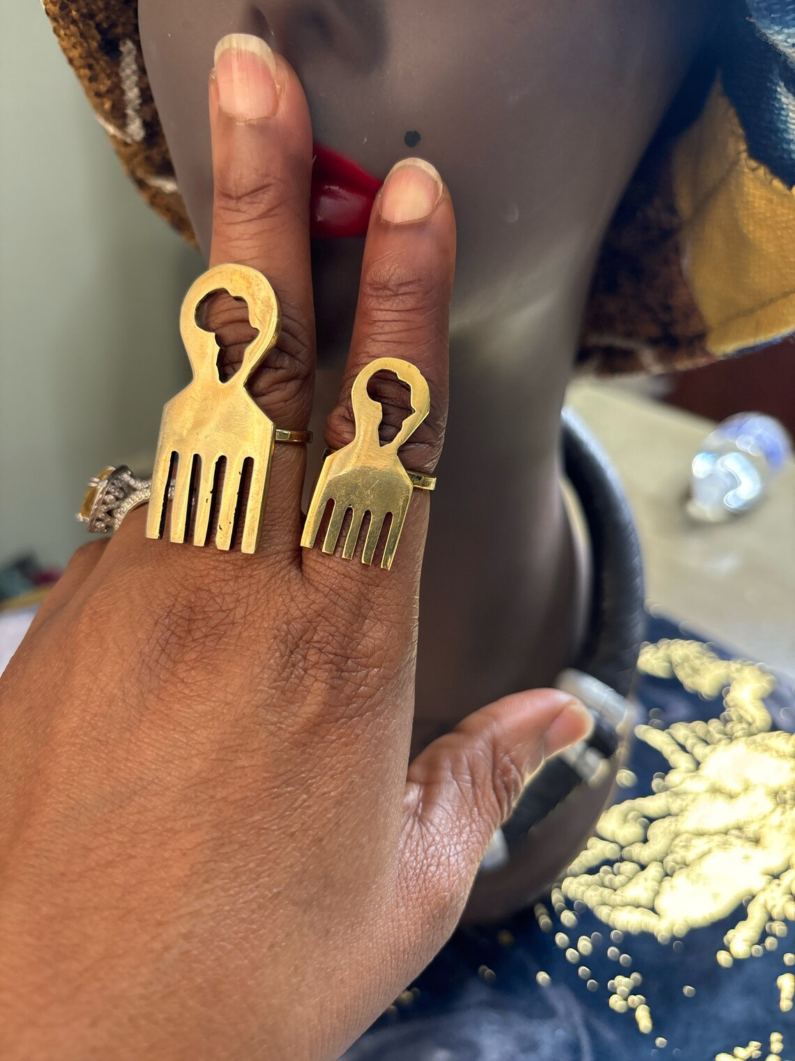 Brass Small Image Comb Ring - Etsy