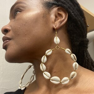 Hoop Earrings “cowrie Shells’. - Etsy