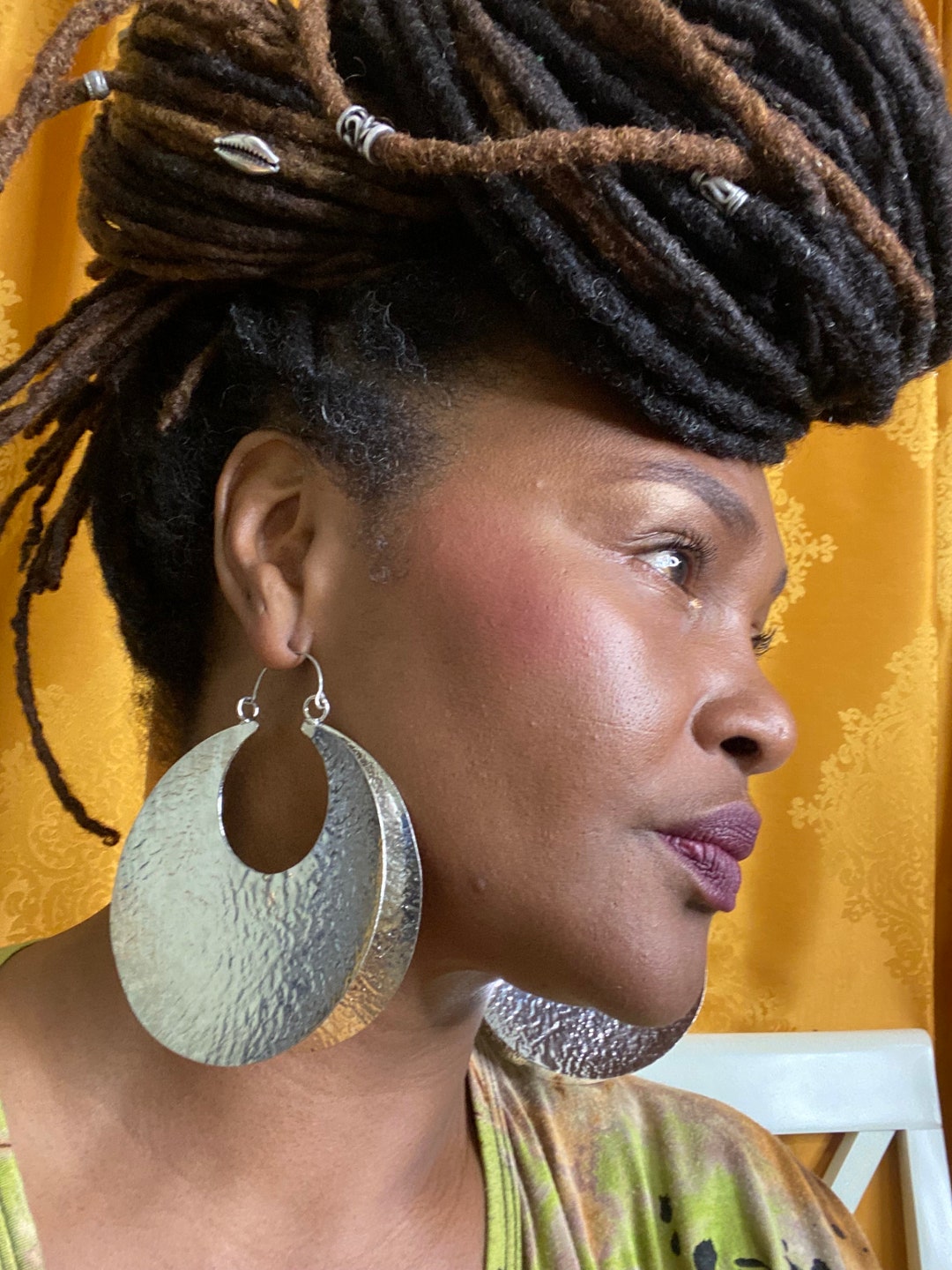 Silver Metal “back to Back” Earrings - Etsy