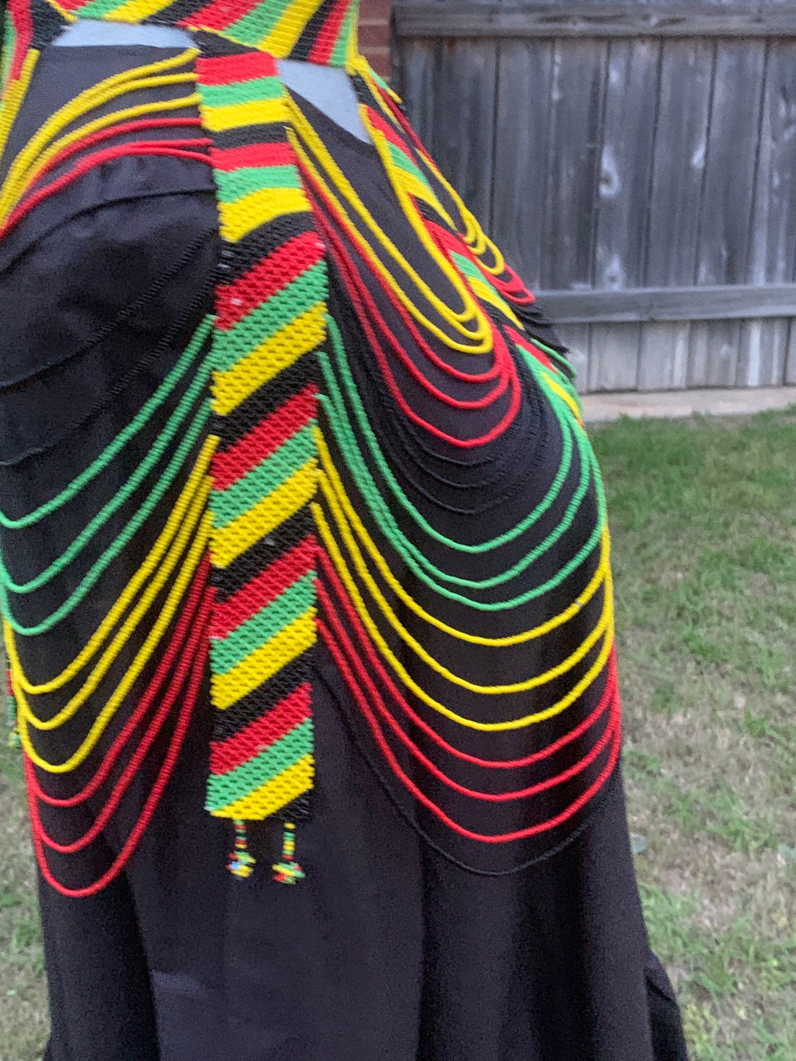 Red Gold and Green Beaded Body Chain | Etsy