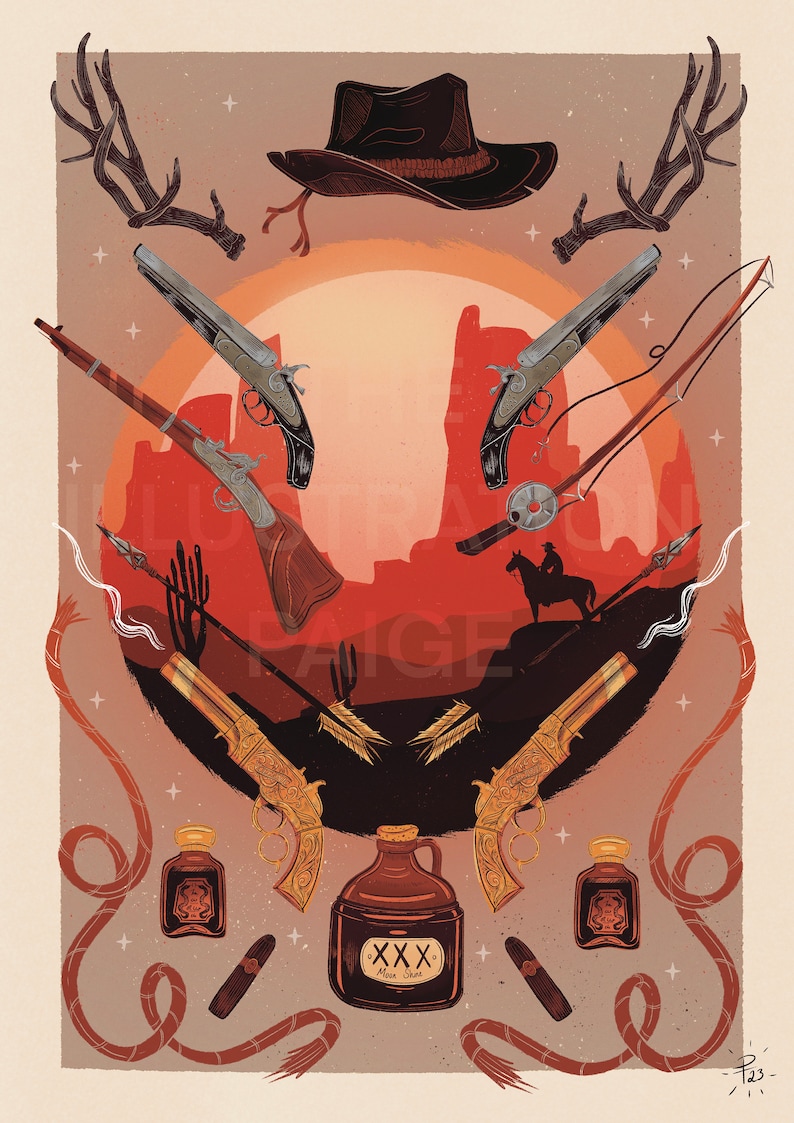 A3 Red Dead Redemption 2 Print A3 Illustration Art Collage - Etsy