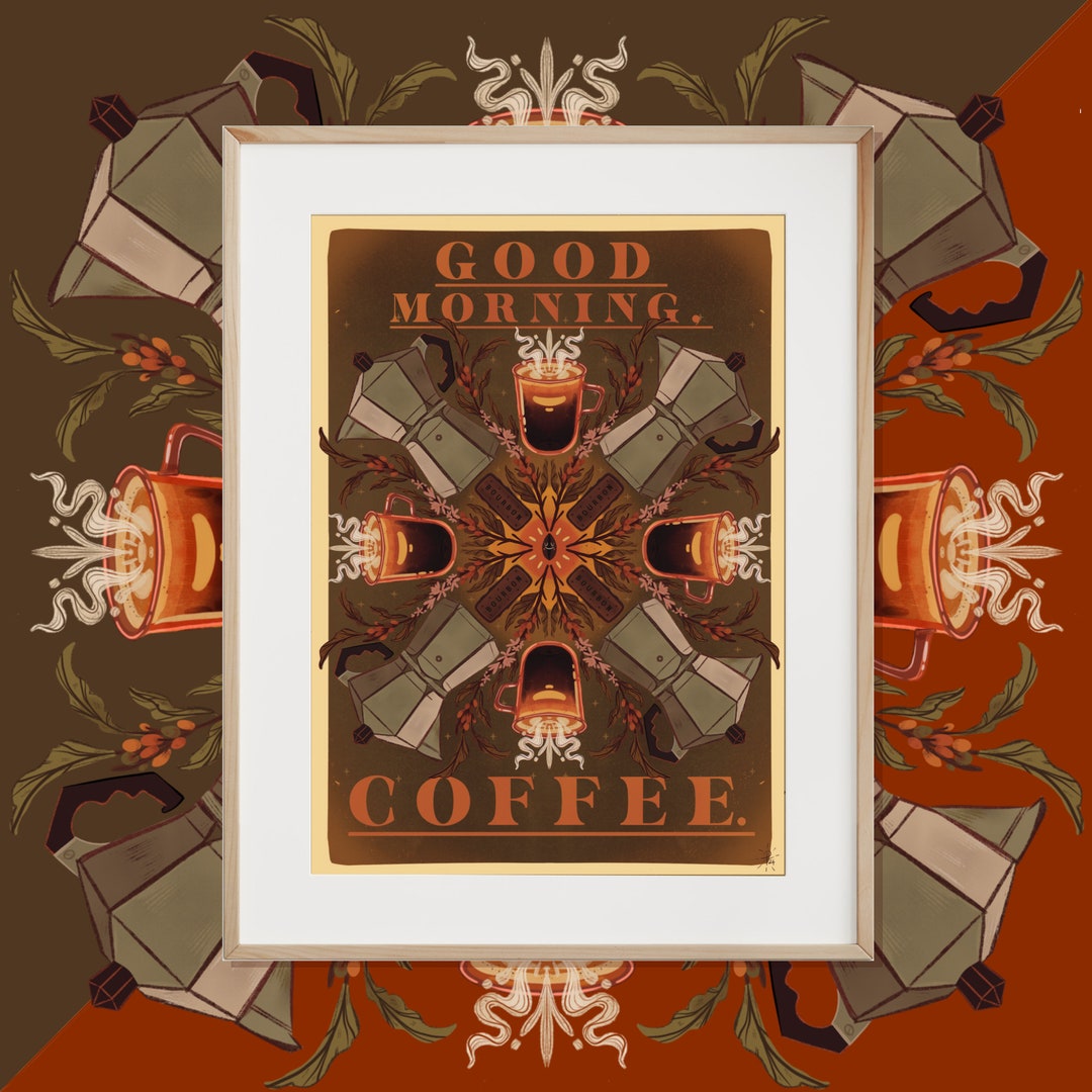 Good Morning Coffee - Dark- Coffee Lovers -A3 - Cafe- Kitchen- Print - Etsy