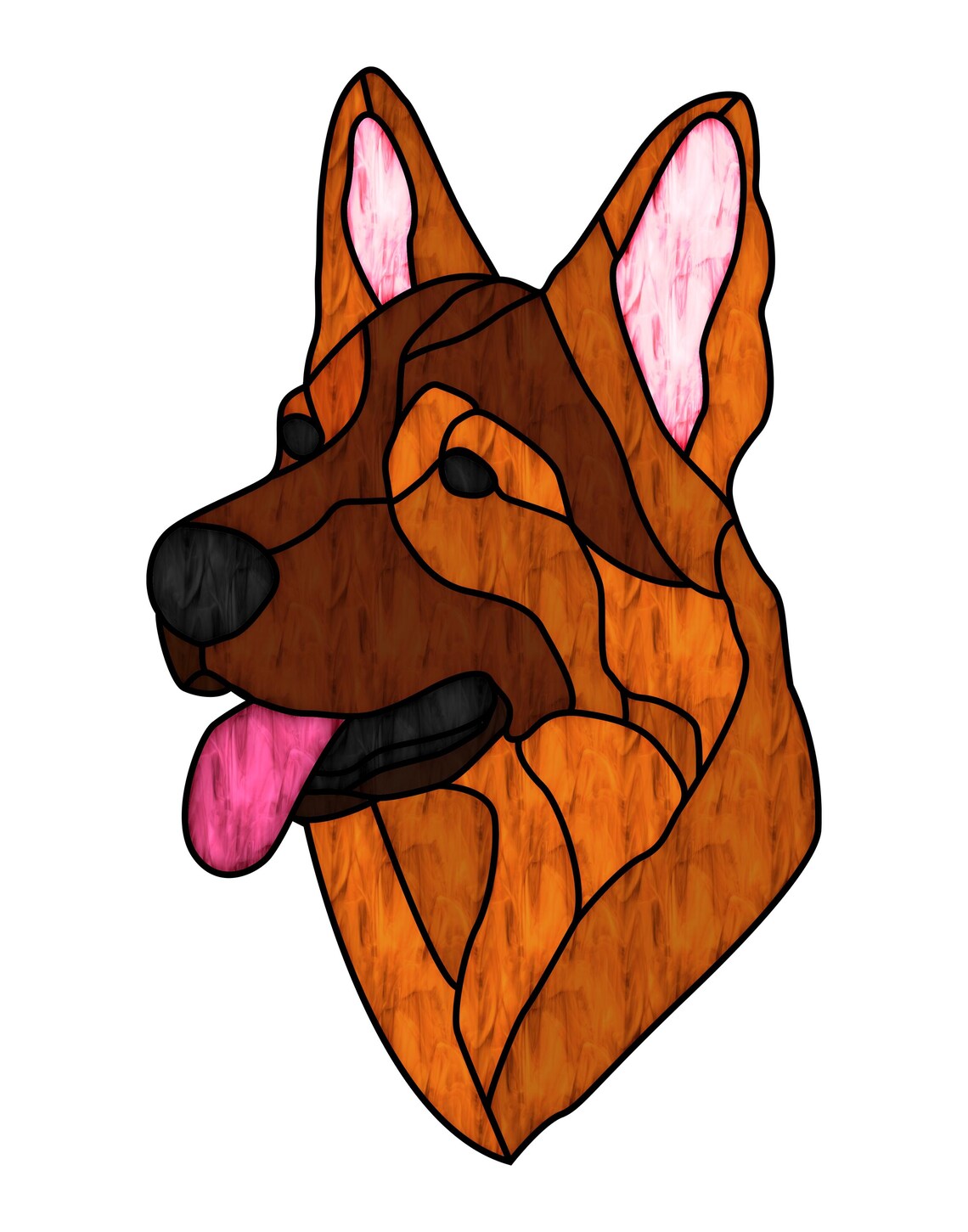 German Shepherd Dog Stained Glass Pattern, Stained Glass German ...