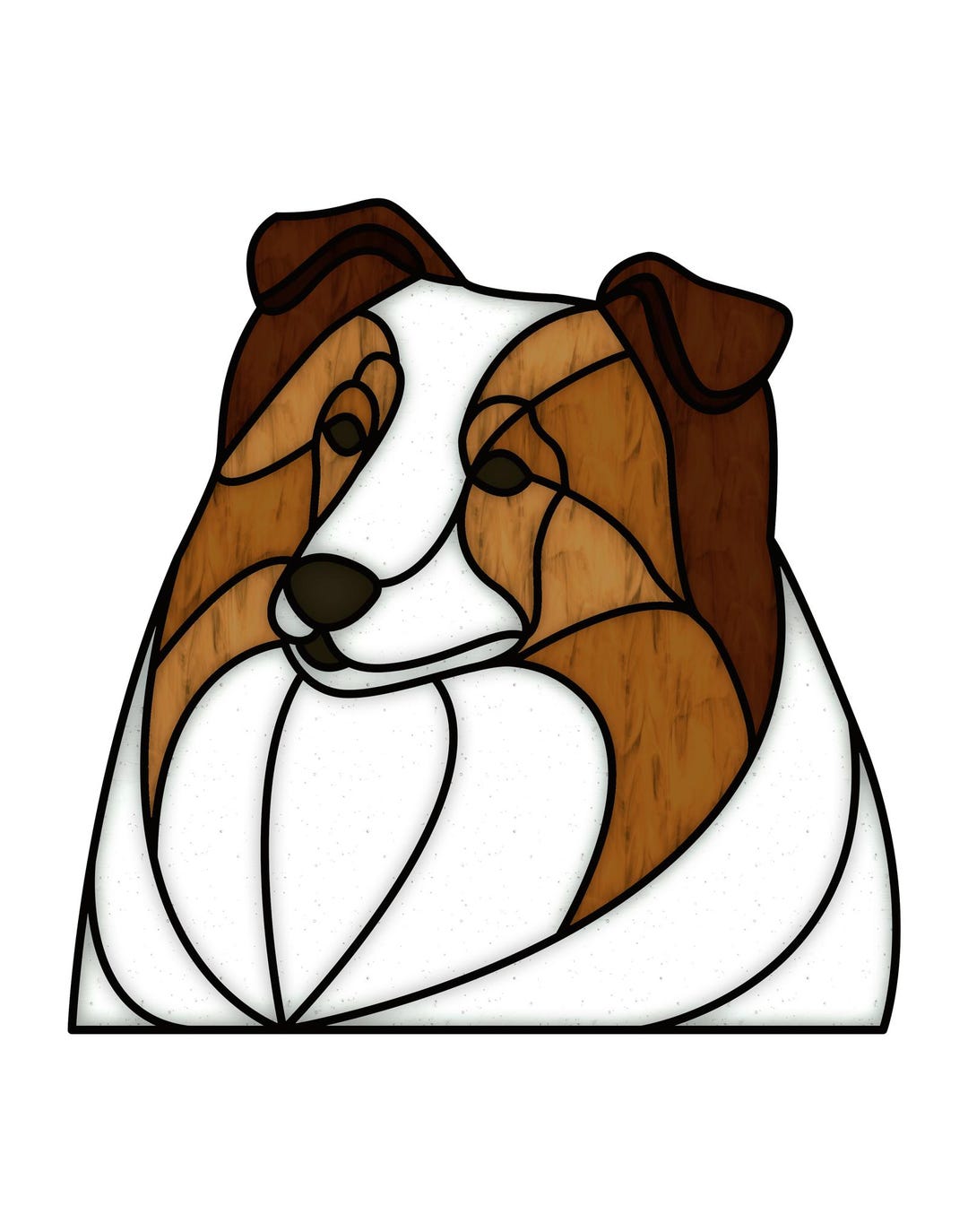 Shetland Sheepdog Dog Stained Glass Pattern, Stained Glass Sheltie Dog ...