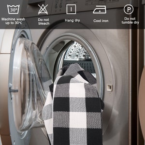 Cotton Buffalo Check Rug Christmas Doormat Black and White | Etsy