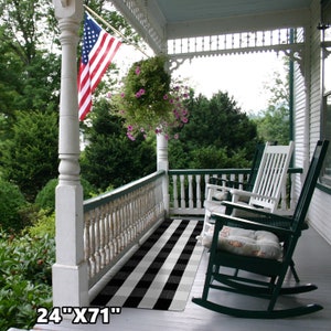 Cotton Buffalo Check Rug Christmas Doormat Black and White | Etsy
