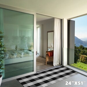 Cotton Buffalo Check Rug Christmas Doormat Black and White | Etsy