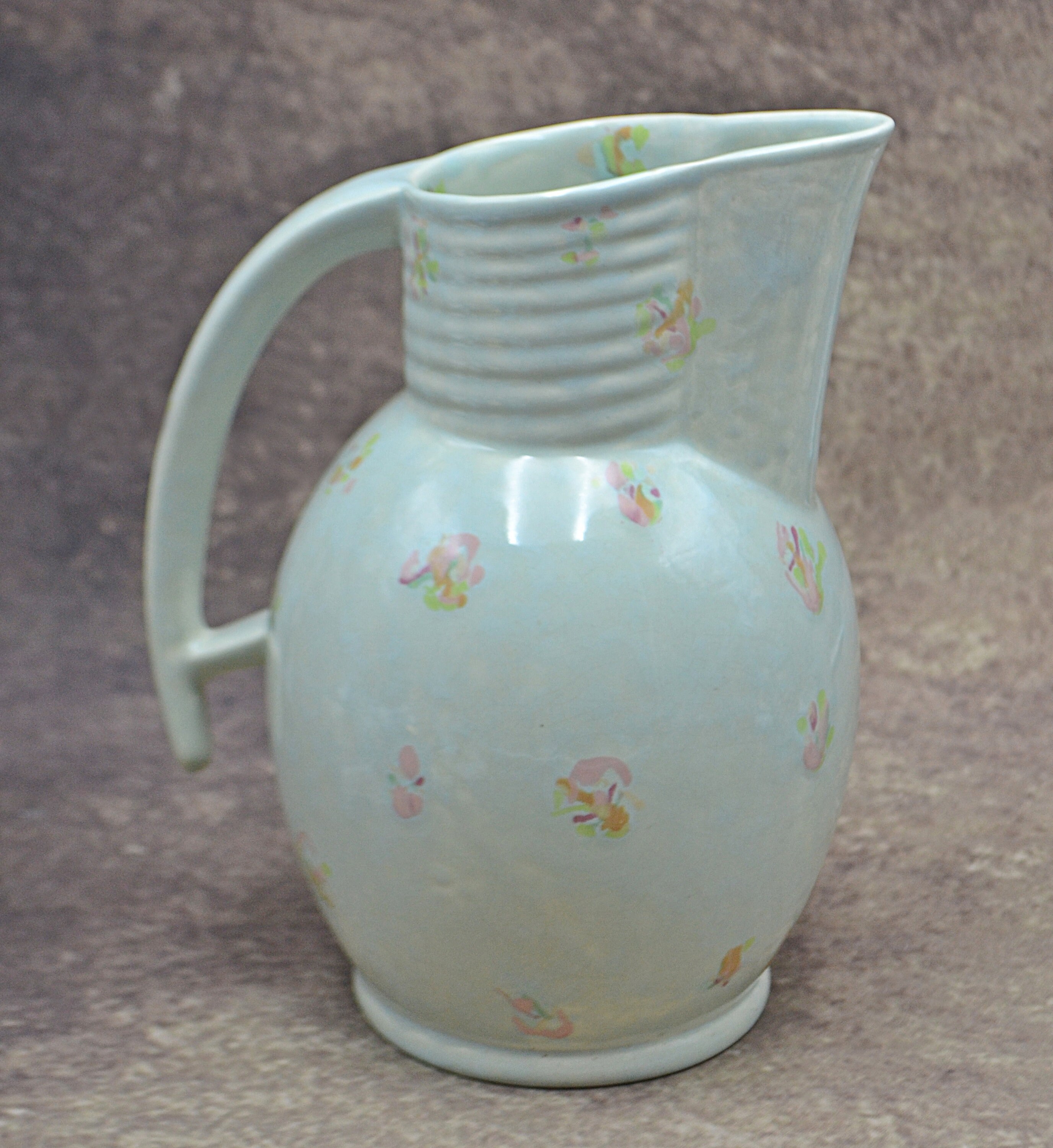 Drinkware Vintage Beswick Pitcher Celadon Colour With Stylized Flowers ...