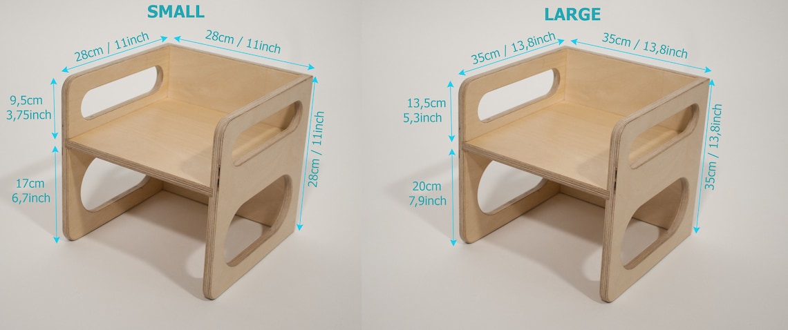 Montessori Cube Chair Set Cube Chair and Table Set - Etsy