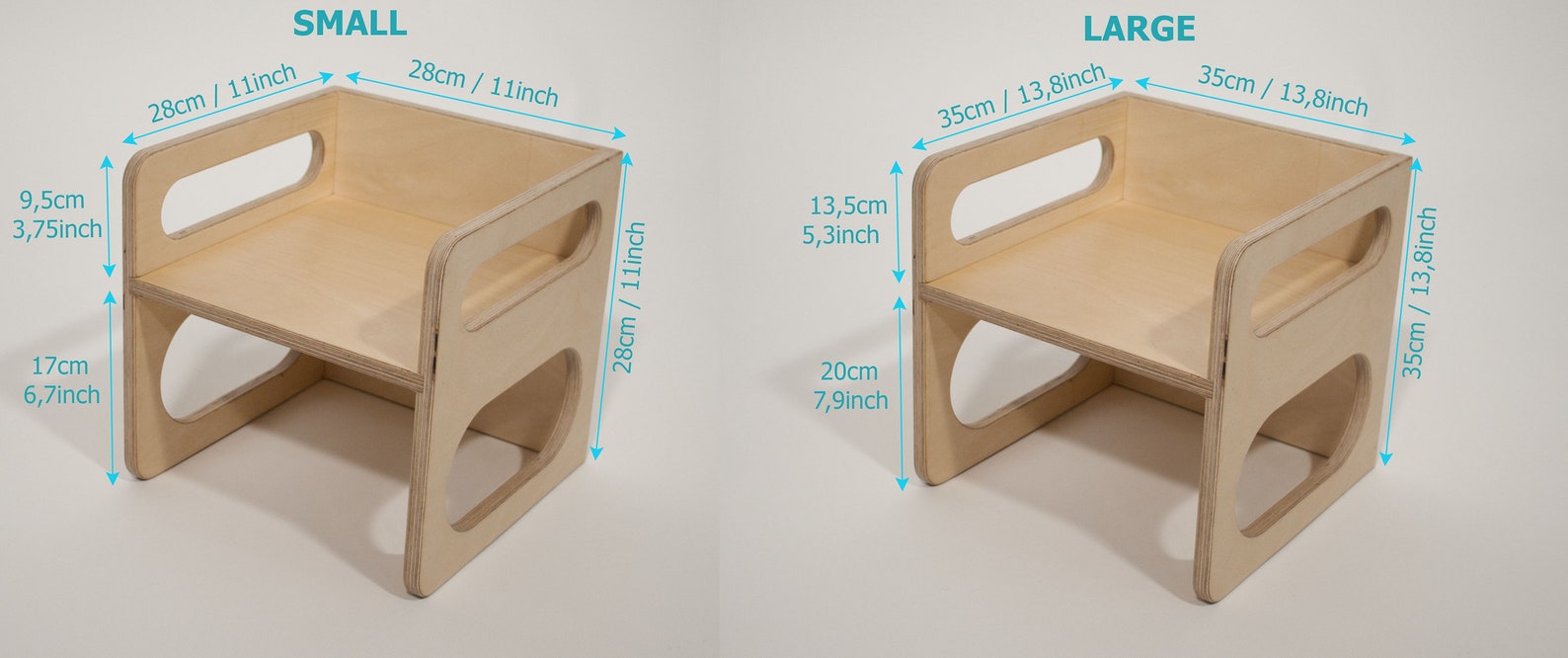 Montessori Cube Chair Set Cube Chair and Table Set - Etsy
