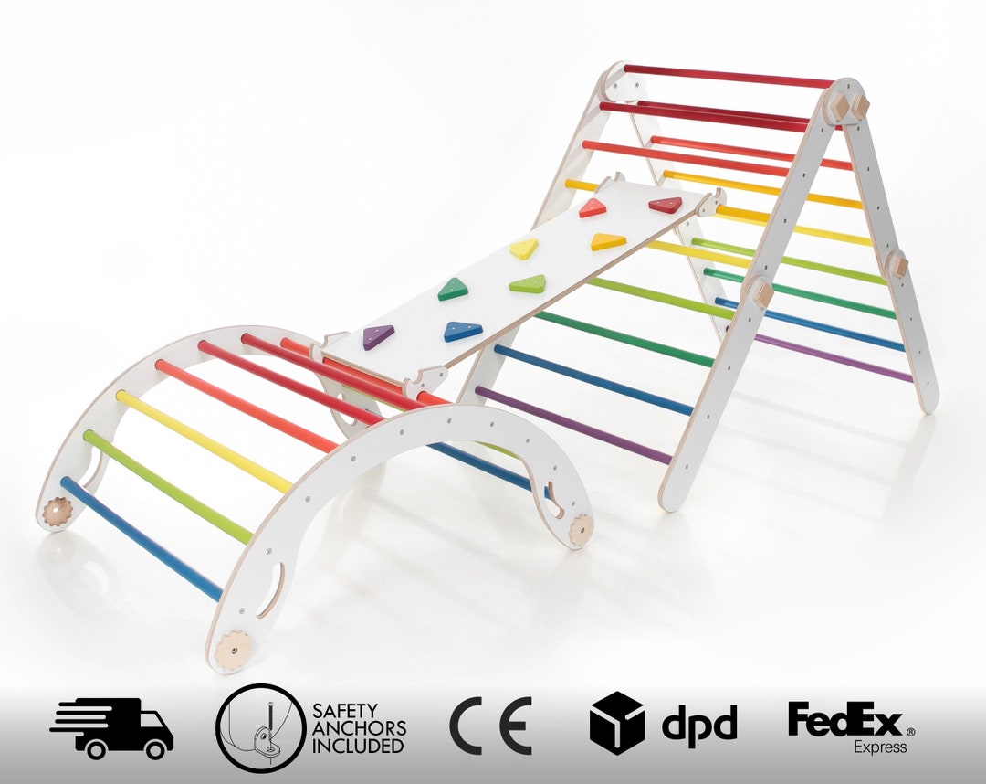 Rainbow Color Transformable Climbing Triangle and Arch, Adjustable ...