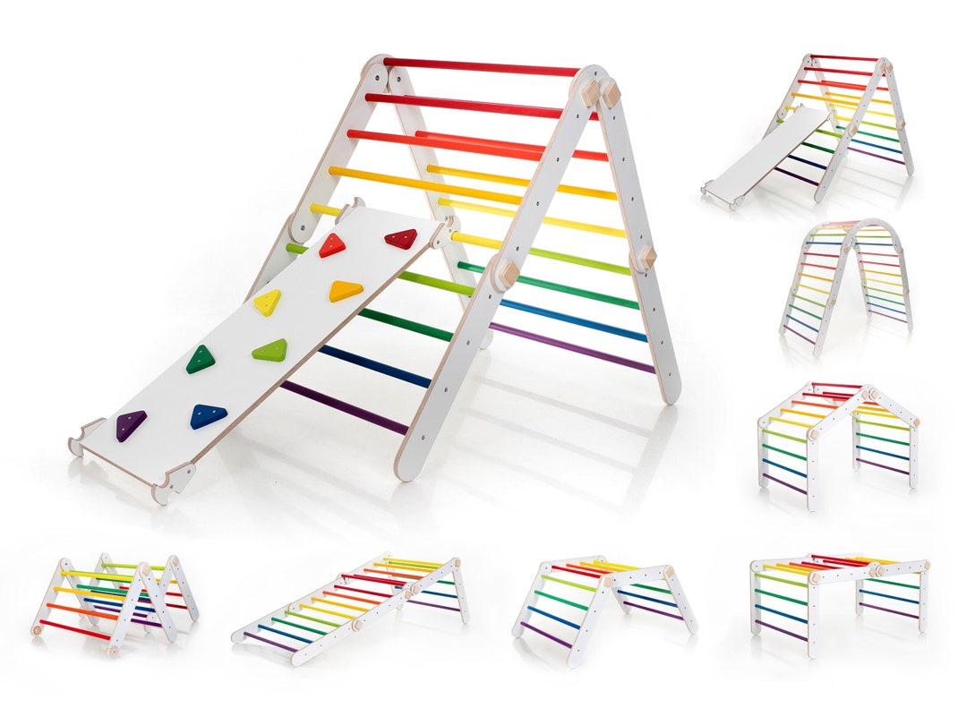Rainbow Climbing Triangle: Transformable Baltic Birch Ladder Climber - Etsy
