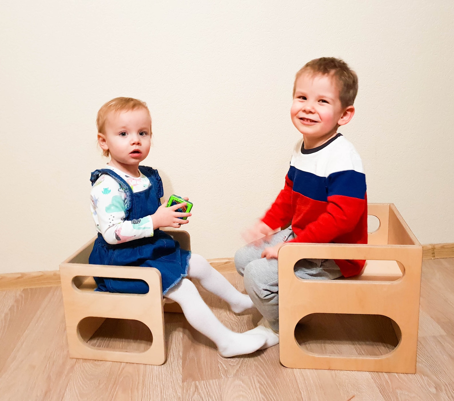 Montessori Cube Chair Set Cube Chair and Table Set - Etsy