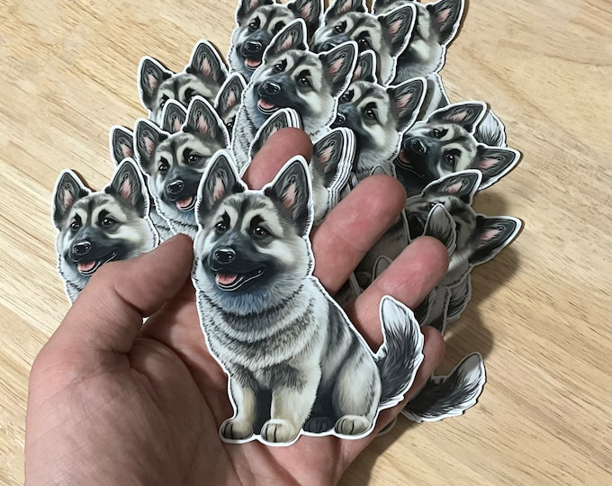 Norwegian Elkhound on Board Car Window Sticker Norsk Elghund Dog Sign ...