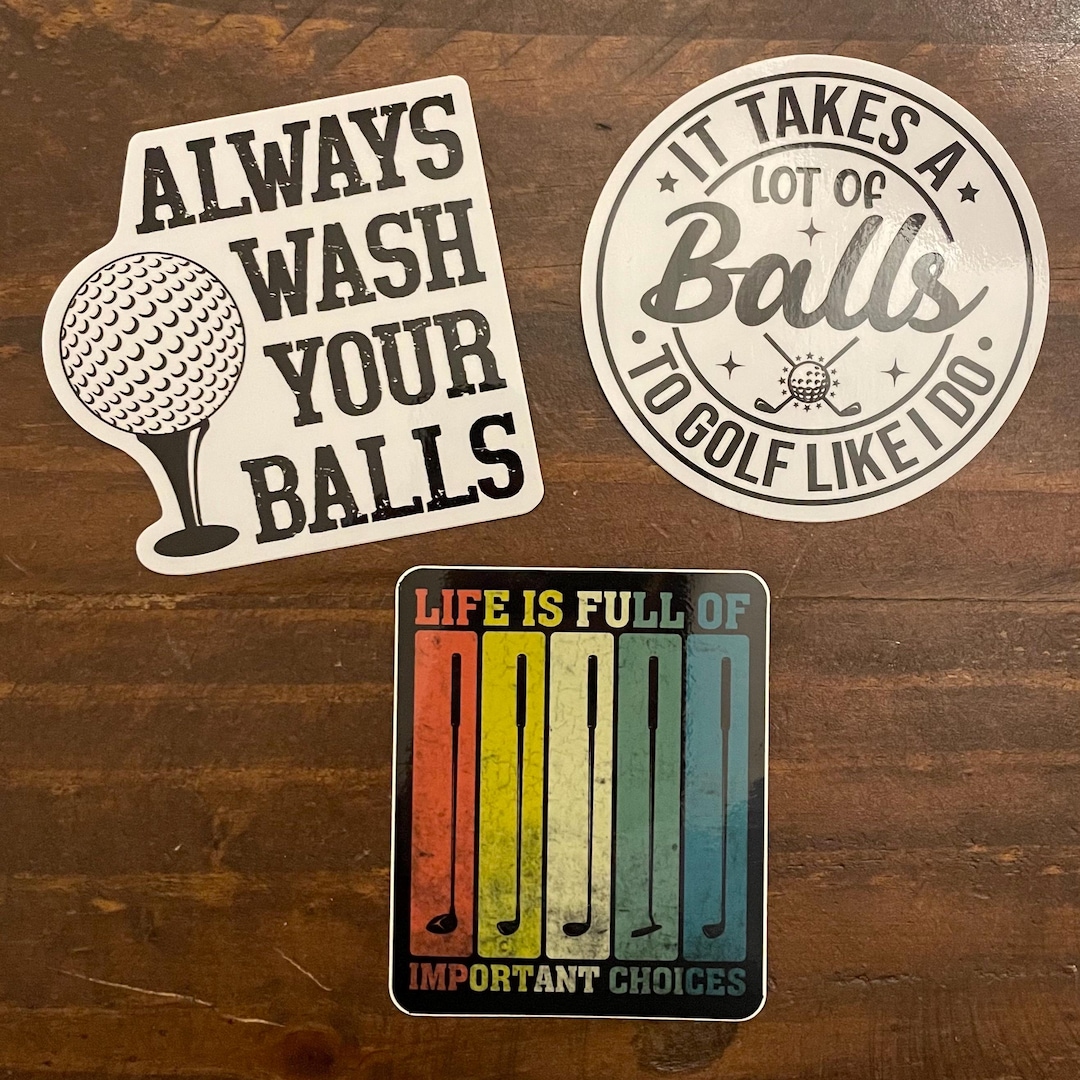 3pc Golf Sticker Pack, Gloss Laminated, Waterproof Decal - Etsy