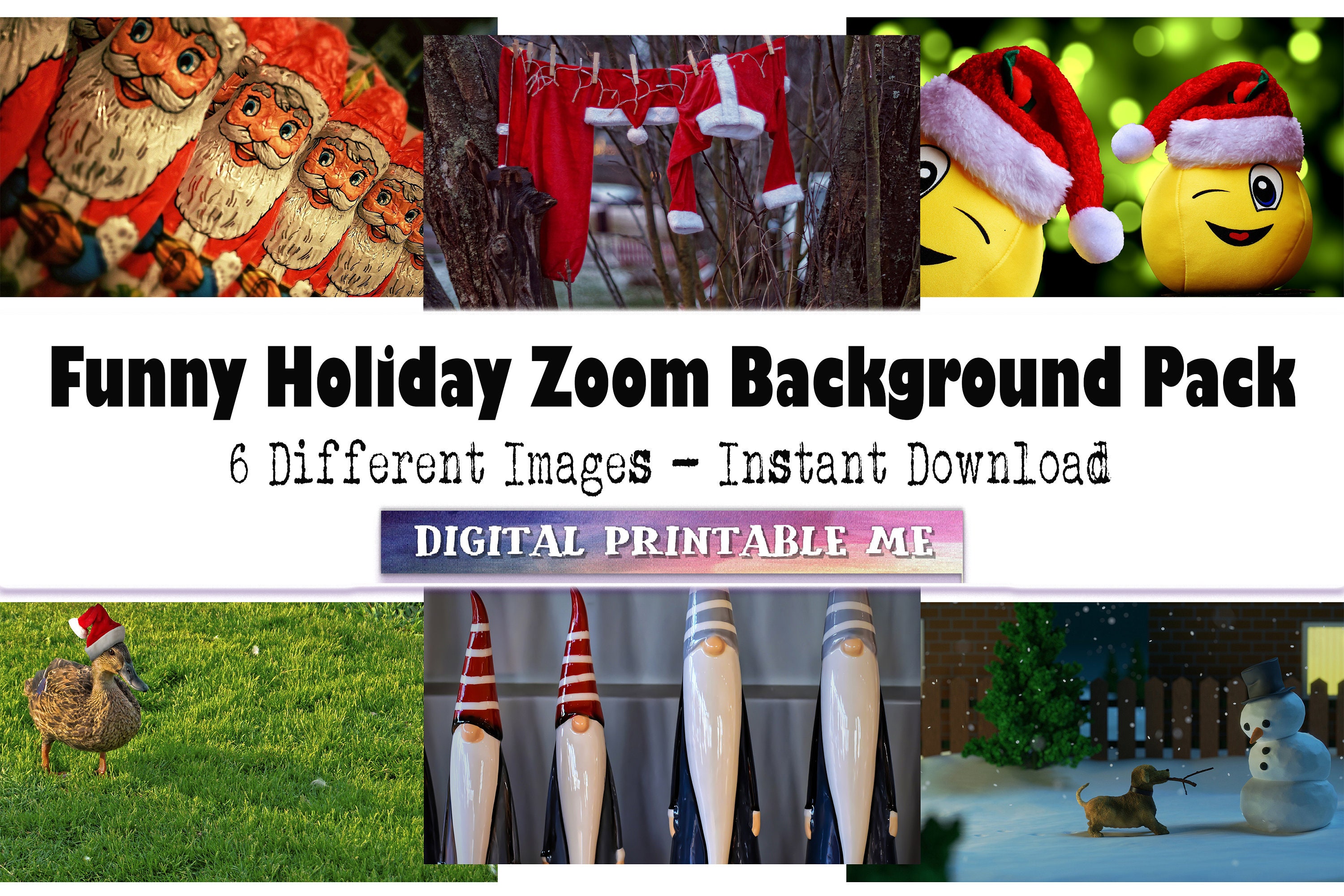 Christmas Zoom Background, Cute Xmas, Funny Holiday Goose, Gnome ...