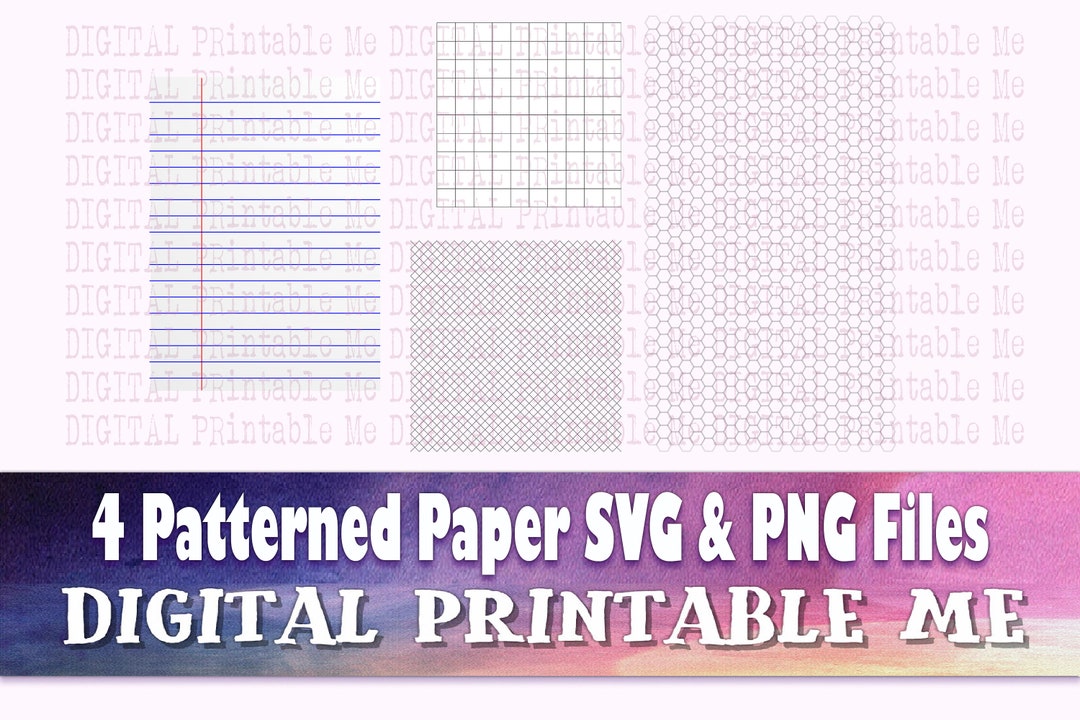 Stationary SVG PNG, 4 Images, Clip Art Pack, Ruled Paper, Lined Writing ...