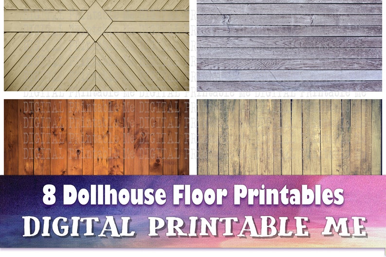 Dollhouse Floor Printables DIY Miniature Wood Flooring - Distressed ...