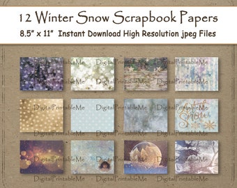 Rustic Winter Woodland Digital Paper 8.5 X 11 | Etsy