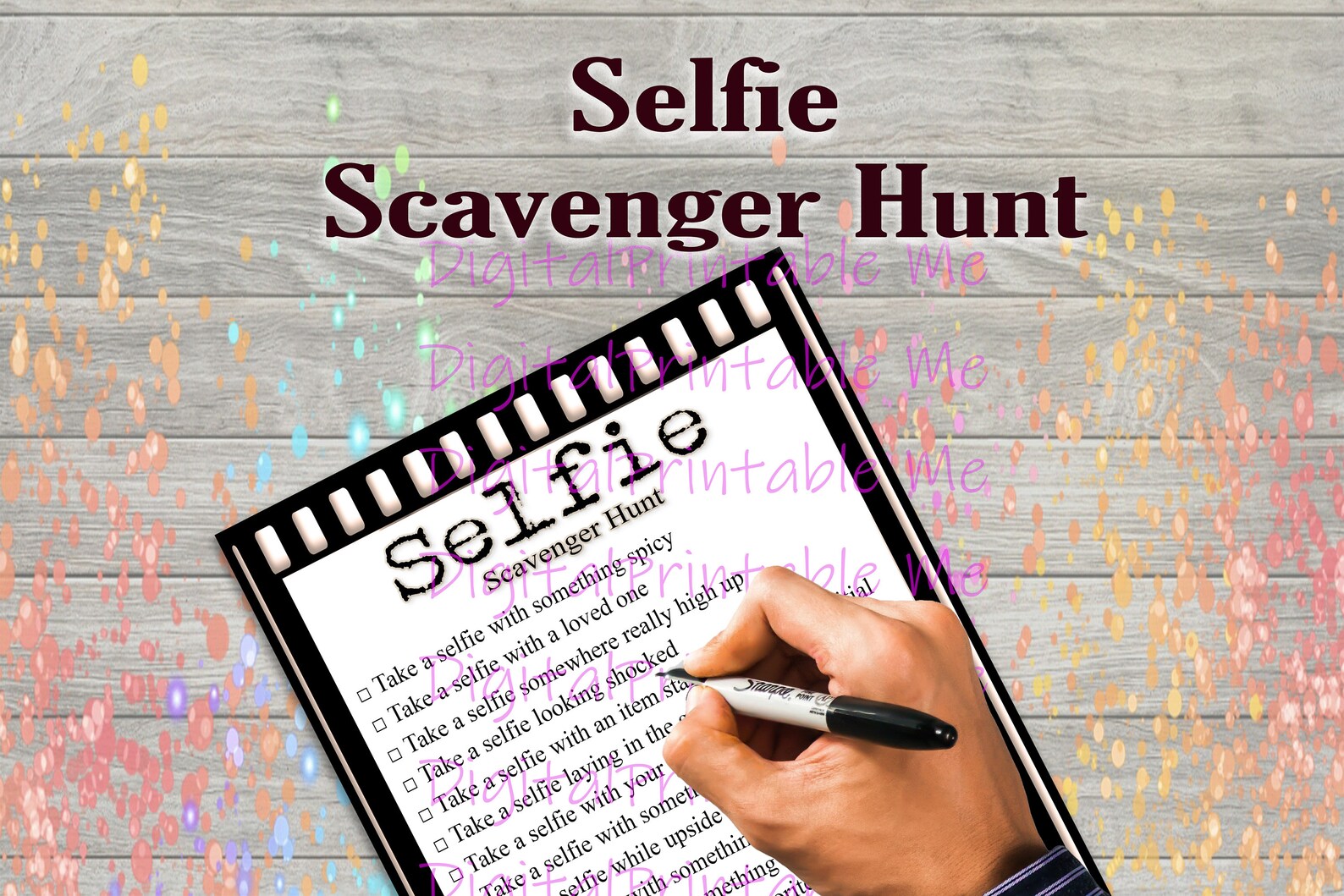 Selfie Scavenger Hunt Printable, Adult Party Game, Kids Activity, Game ...