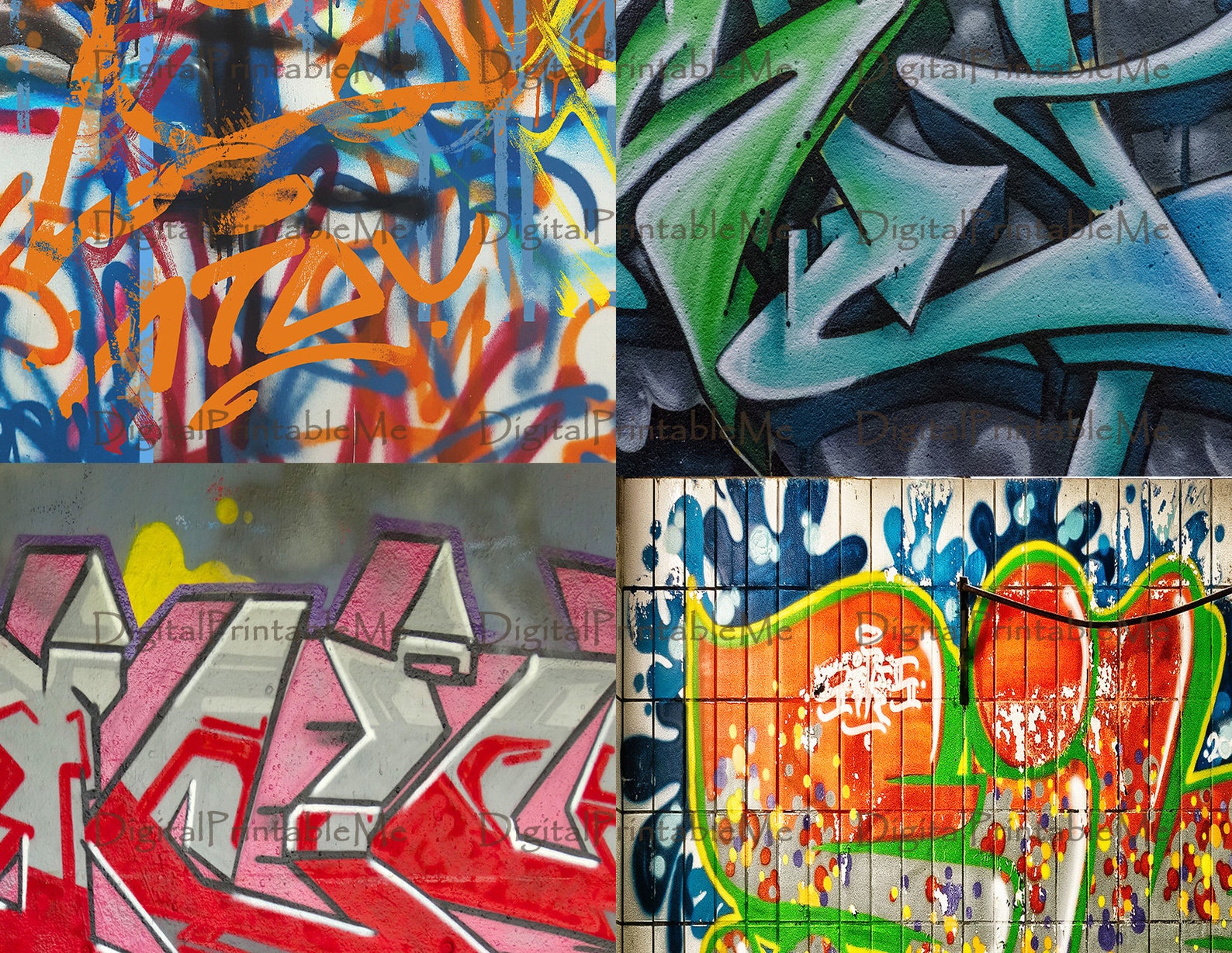 Graffiti Digital Paper Print Texture Scrapbook Paper Pages - Etsy