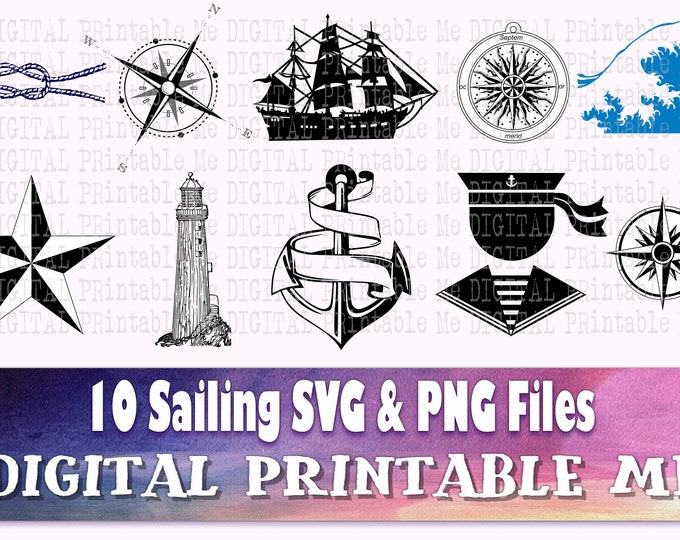 Sailor Svg Bundle Silhouette PNG Clip Art 10 Digital - Etsy